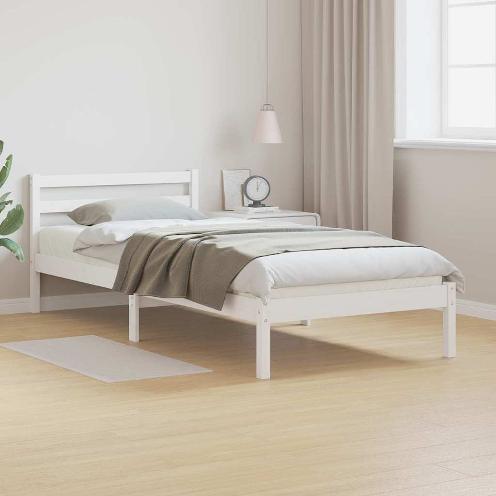 Estrutura da Cama com cabeceira Branco 215,5 x 105,5 x 69,5 cm - Conforama
