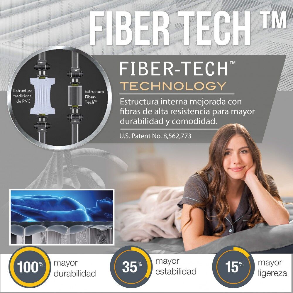 Cama de ar dupla Supreme Air-Flow com Fiber-Tech INTEX - Conforama