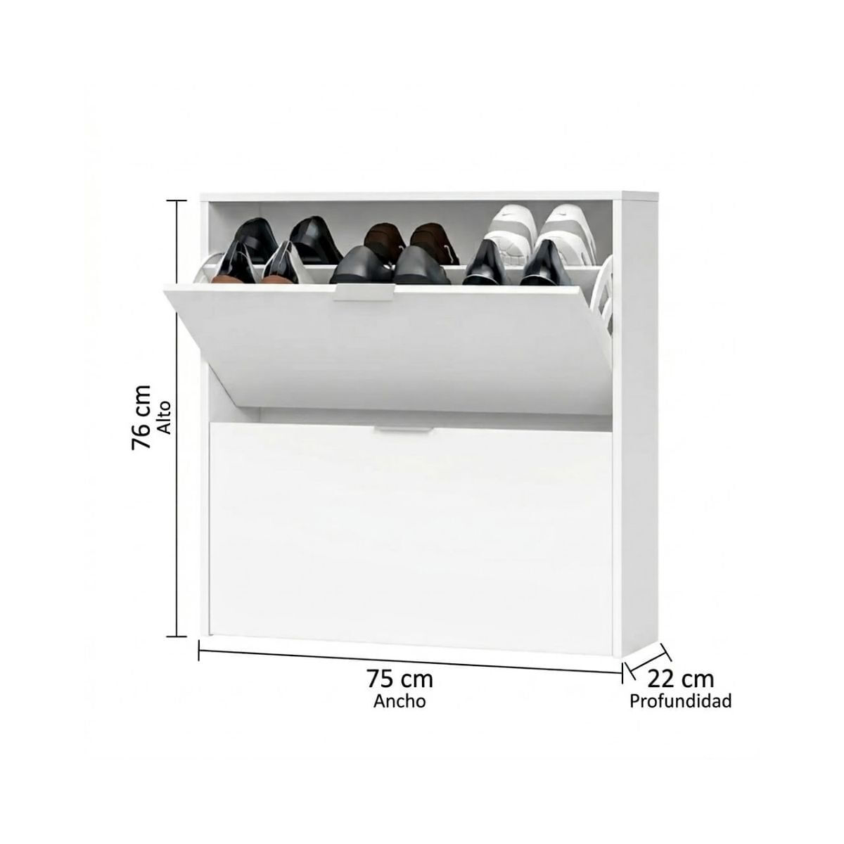 Sapateira Basic 2 portas Branco 75 x 76 x 22 cm - Conforama